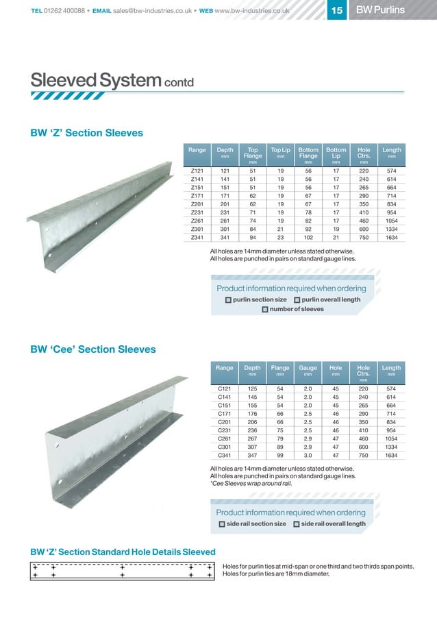 BW Industries : Steel Roof Purlins | PDF