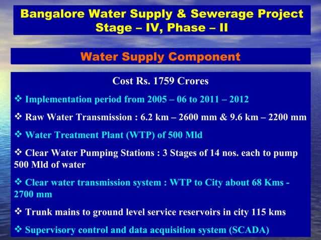 BWSSB presentation - Water Supply Realities Bnagalore | PPT