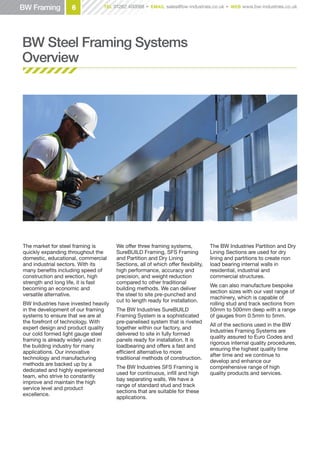 BW Steel Framing Systems 2014 | PDF