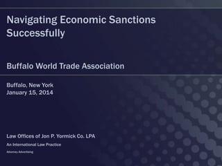 Navigating Economic Sanctions Successfully | PPTX