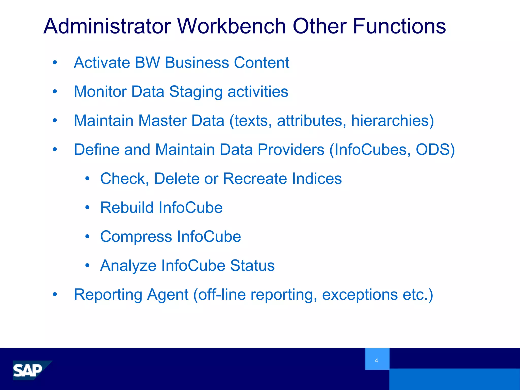 Bw training 2 admin wb | PPT | Computing | Technology & Computing