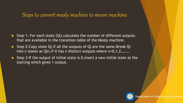 mealy moore machine conversion | PPT