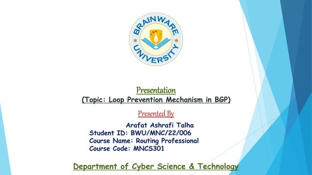 Loop prevention mechanism on BGP routing | PPTX | Computing | Technology & Computing
