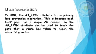 Loop prevention mechanism on BGP routing | PPTX