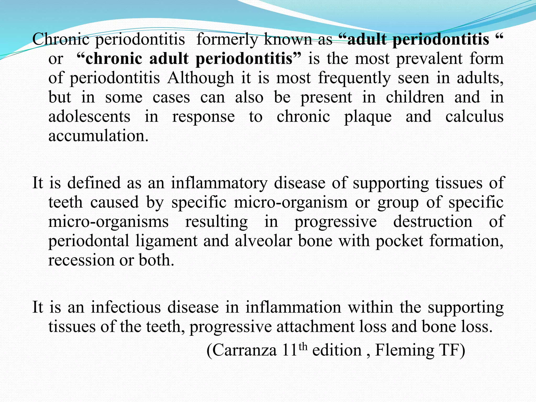 Chronic periodontitis (1) | PPTX