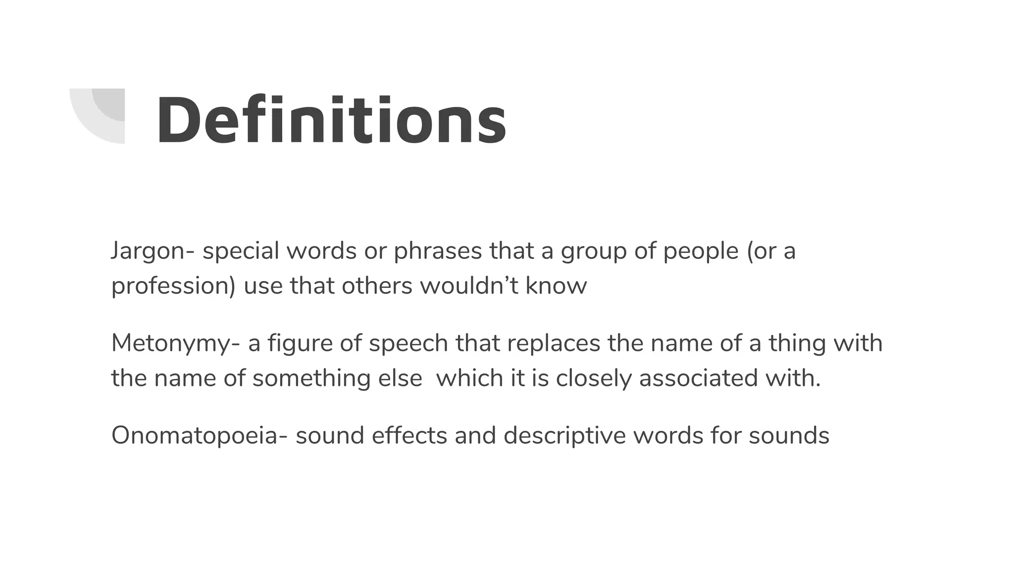 Jargon, metonymy, onomatopoeia | PPT