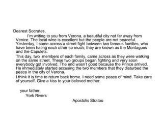 The merchant's letter to his son romeo juliet | PPT