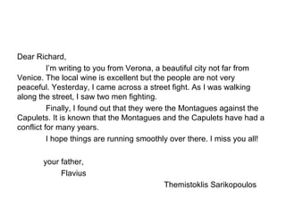 The merchant's letter to his son romeo juliet | PPT