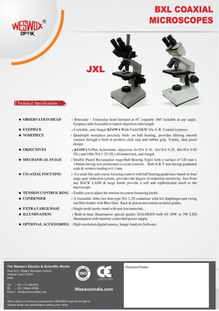 Bxl coaxial microscopes jxl 2 | PDF