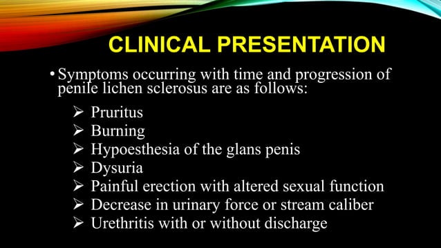 Balanitis Xerotica Obliterans / BXO / Penile Lichen Sclerosis | PPTX ...