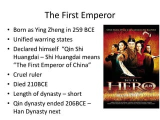 Ancient china qin dynasty, the great wall, mauseleum | PPTX