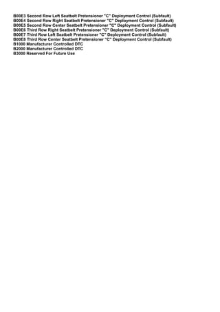 Full OBD2 Body Trouble Code List (BXXXX) | PDF