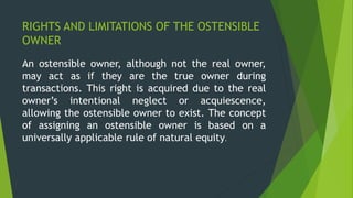 BY-ADARSH CHAURASIA on transfer of property by ostensible owner pptx | PPT