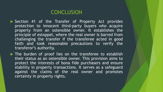 BY-ADARSH CHAURASIA on transfer of property by ostensible owner pptx | PPT