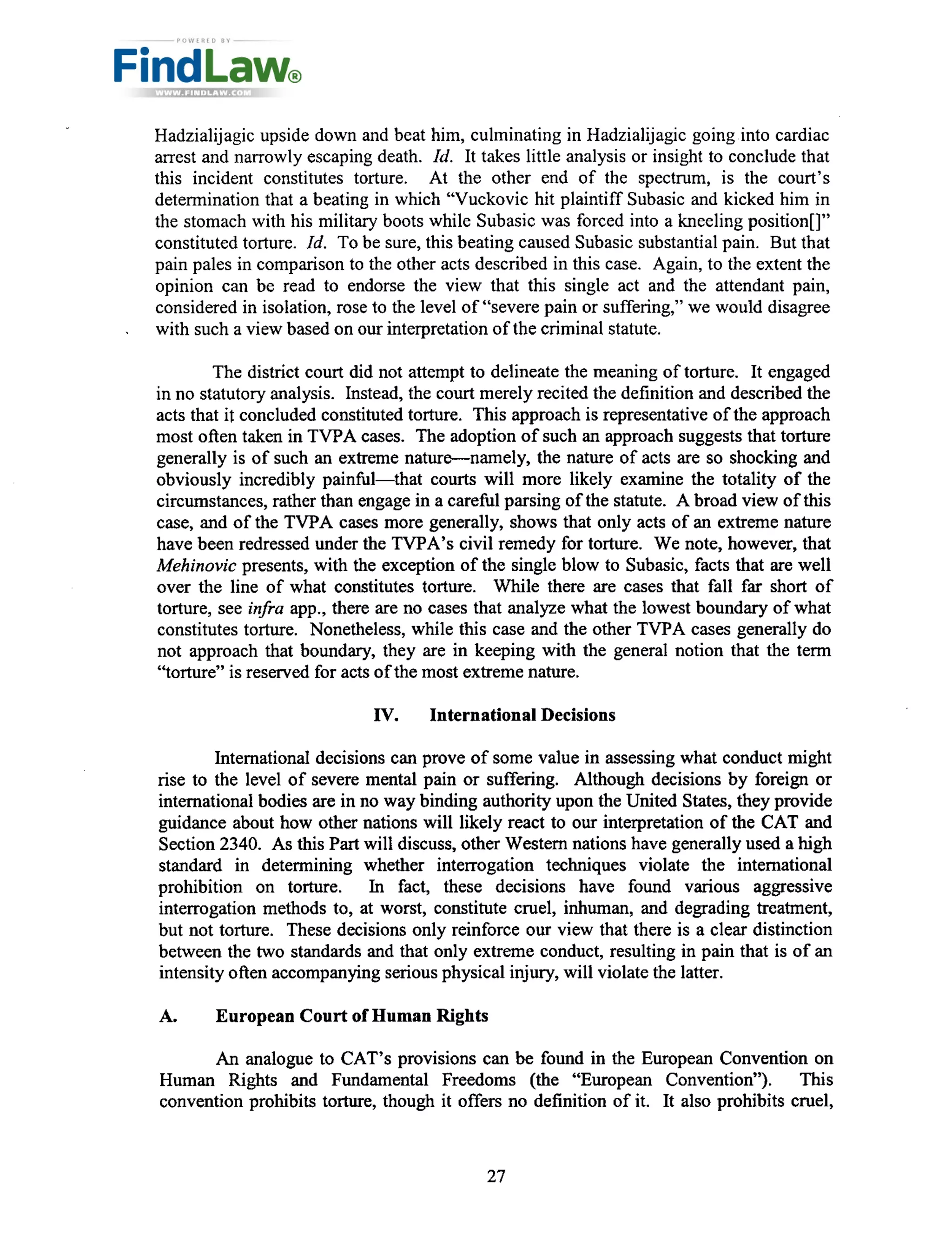 FindLaw : Torture Memo | PDF