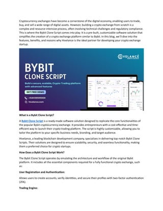 Bybit Clone Script To Kick Start Your Crypto Exchange in 10 Days | PDF