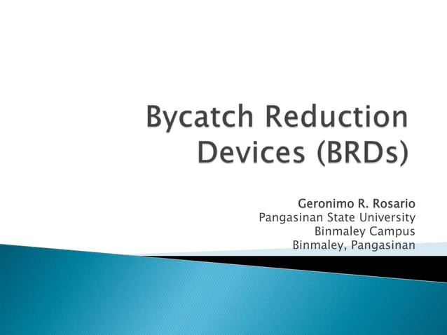 Bycatch Reduction Devices | PPTX