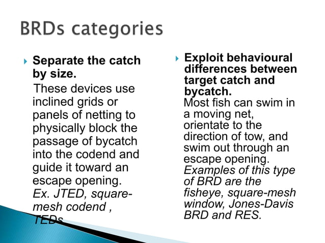 Bycatch Reduction Devices | PPTX