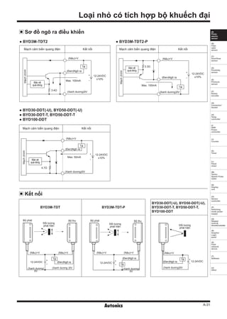 Catalog cảm biến Autonics dòng BYD - Photoelectric Sensor | PDF