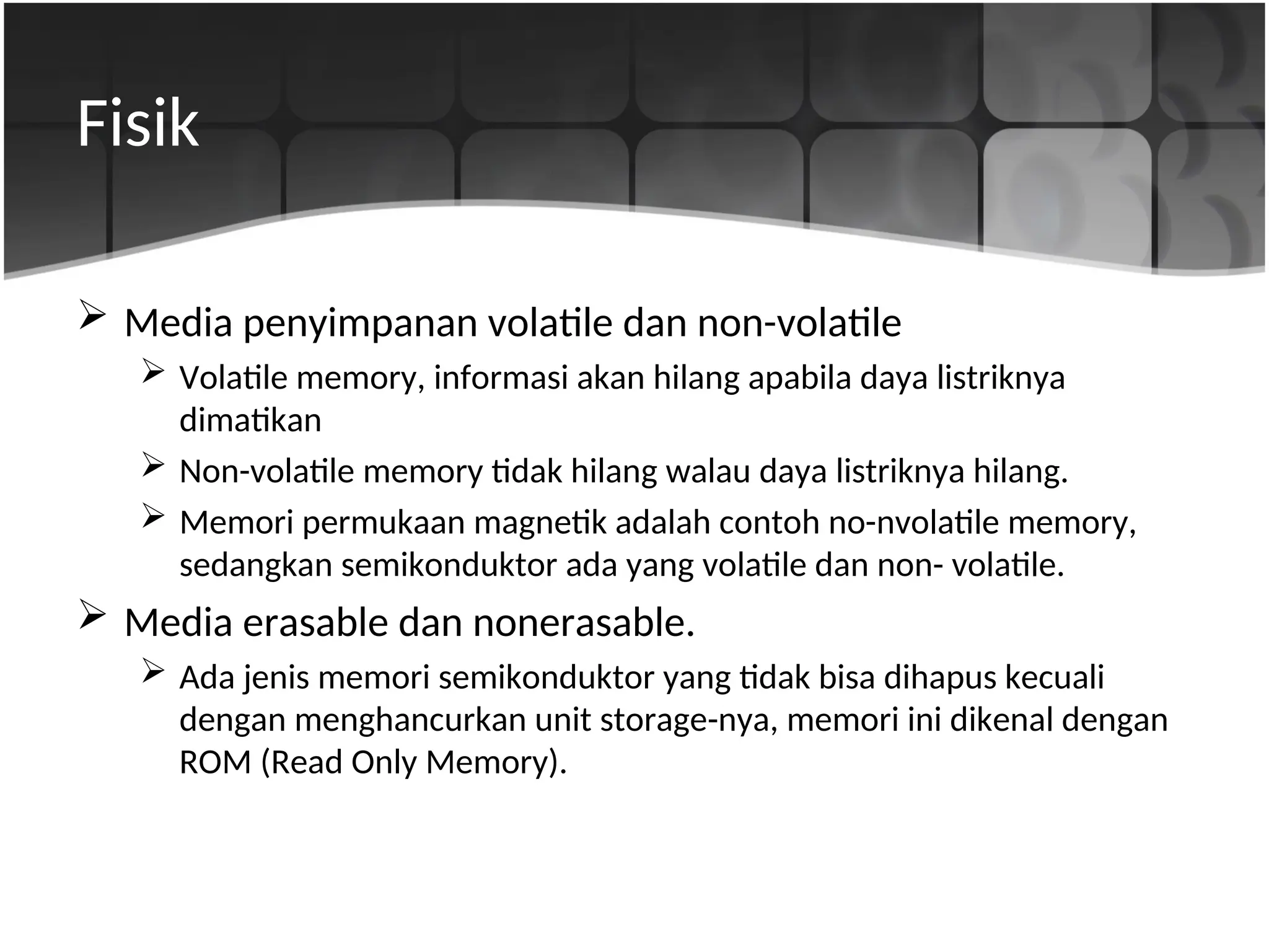 topik ke 12 Tentang MEMORY (RAM dan ROM) | PPT