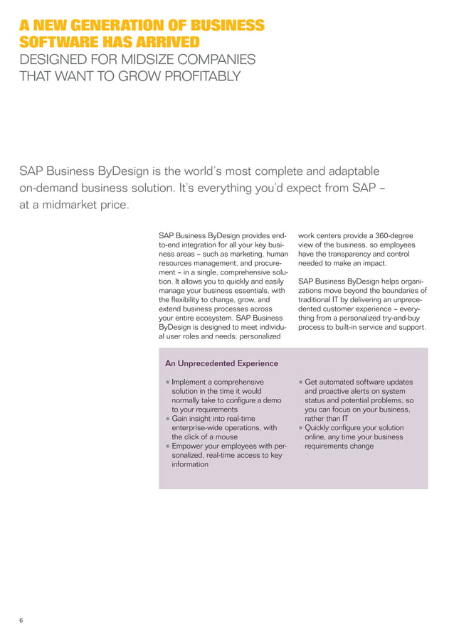 SAP ByD Brochure | PDF