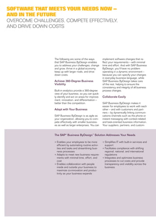 SAP ByD Brochure | PDF | Business | Business and Finance