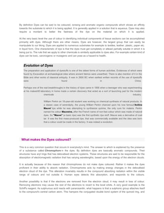 By definition dyes can be said to be coloured | DOCX