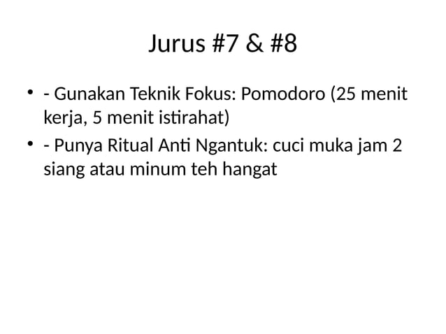 Cara ampuh untuk menghilangkan rasa kantuk | PPT