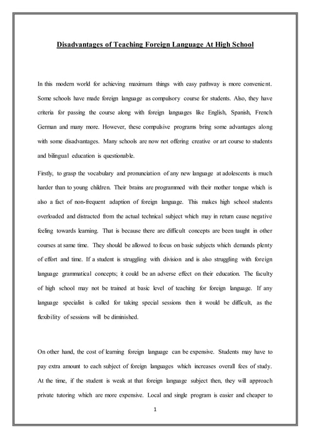 Disadvantages Of Learning Foreign Language PDF disadvantages-of-learning-foreign-language-pdf