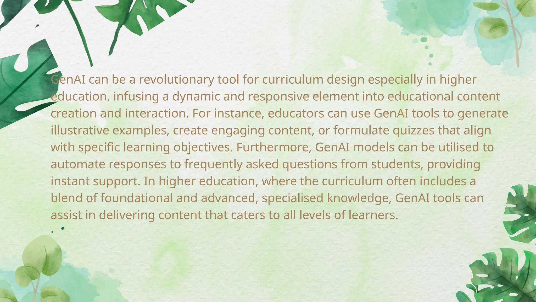 Uses of GenAI in Education for pedagogical.pptx