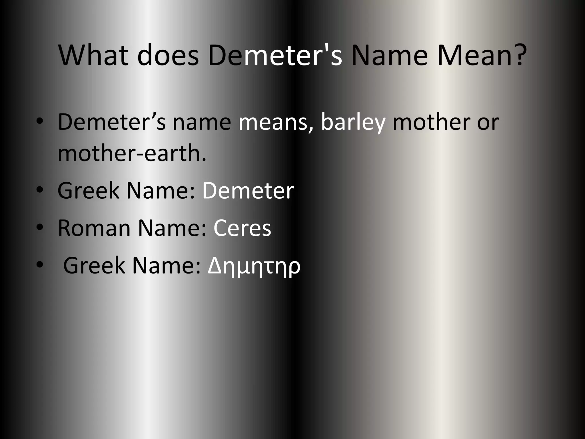 Demeter | PPTX