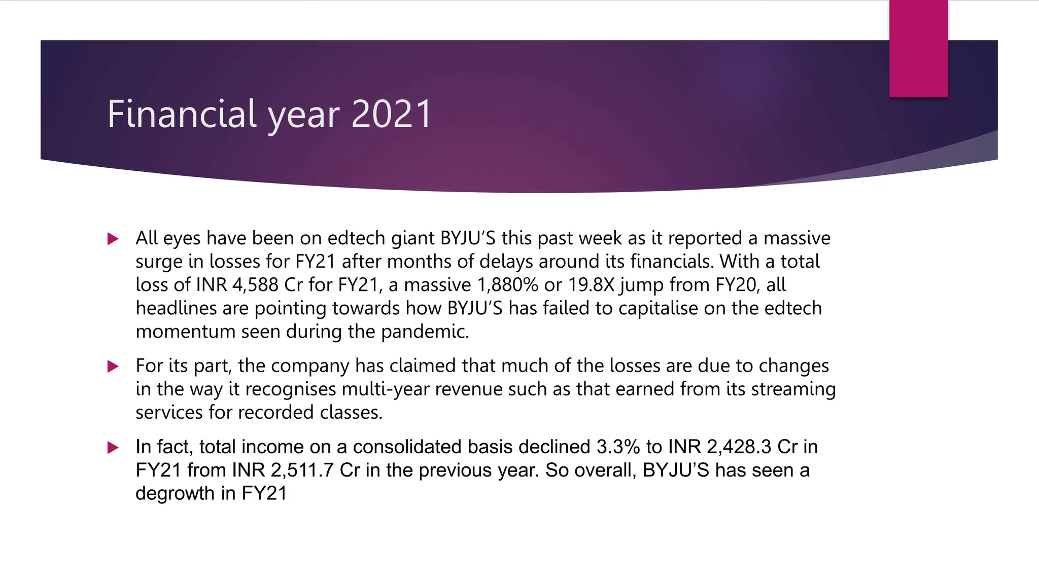 Understanding BYJU'S and the reasons for downfall | PPTX