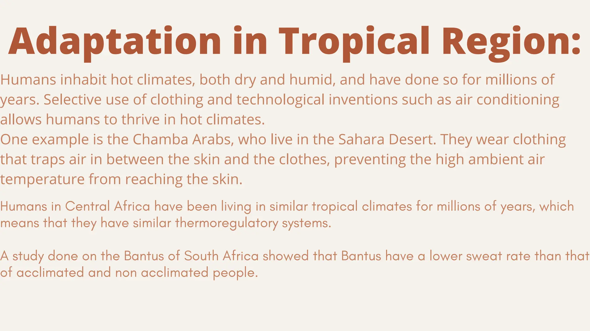 Adaptation of humans to Tropical Regions | PDF