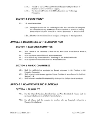 Bylaws: BDPA Middle Tennessee | PDF | Business Accounting & Finance | Business