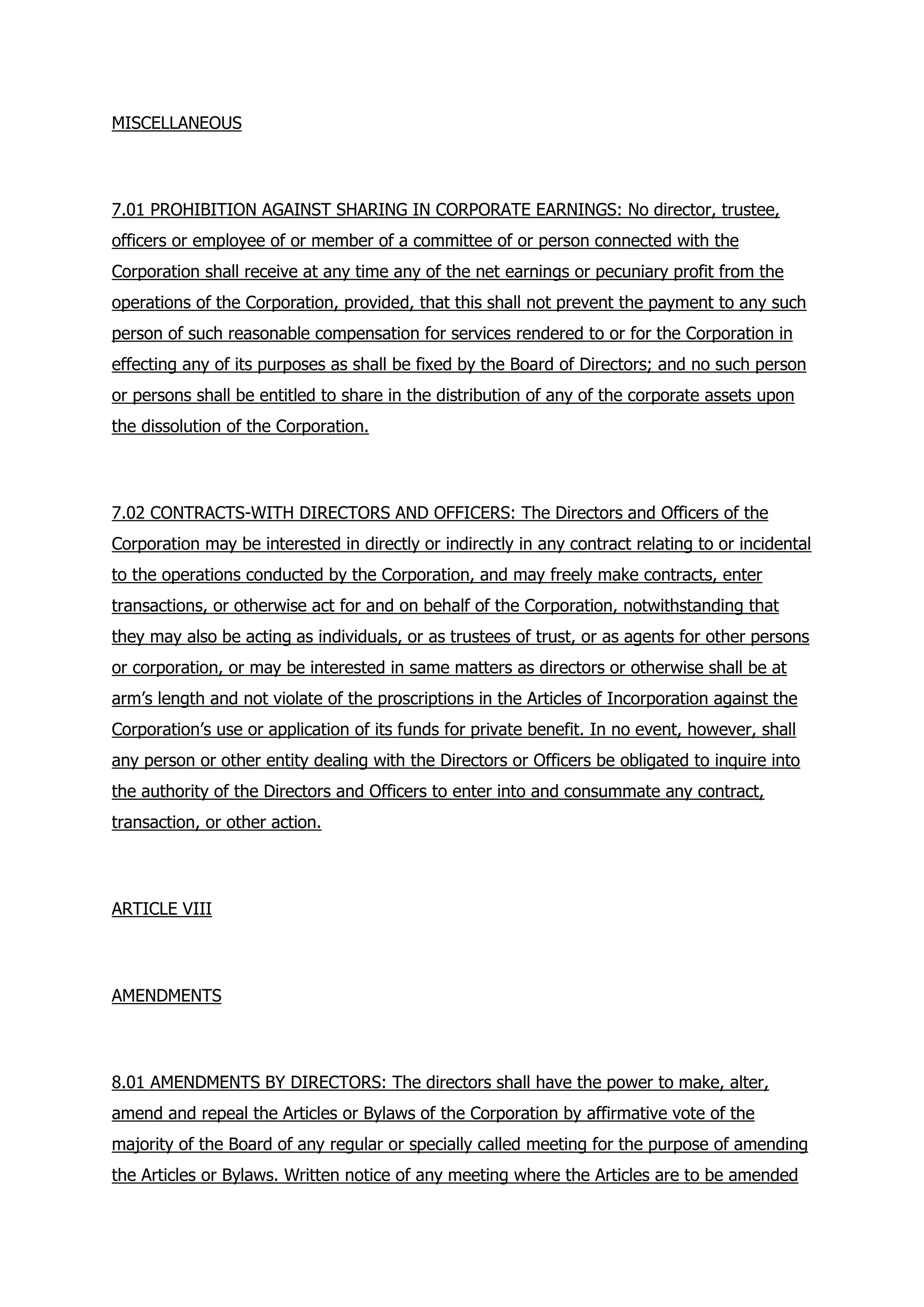 BYLAWS OF A NON PROFIT ORGANISATION | PDF