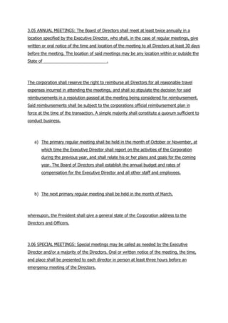 BYLAWS OF A NON PROFIT ORGANISATION | PDF