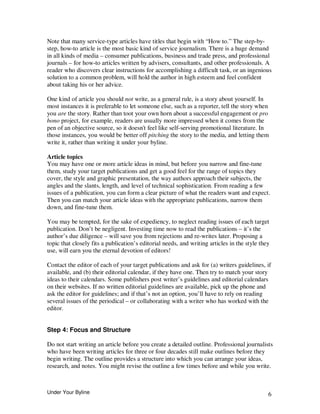 Under Your Byline: 7 Steps to Getting Your Bylined Articles Published | PDF