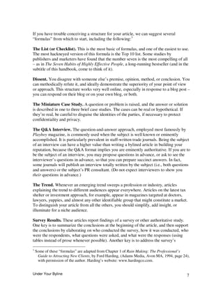 Under Your Byline: 7 Steps to Getting Your Bylined Articles Published | PDF