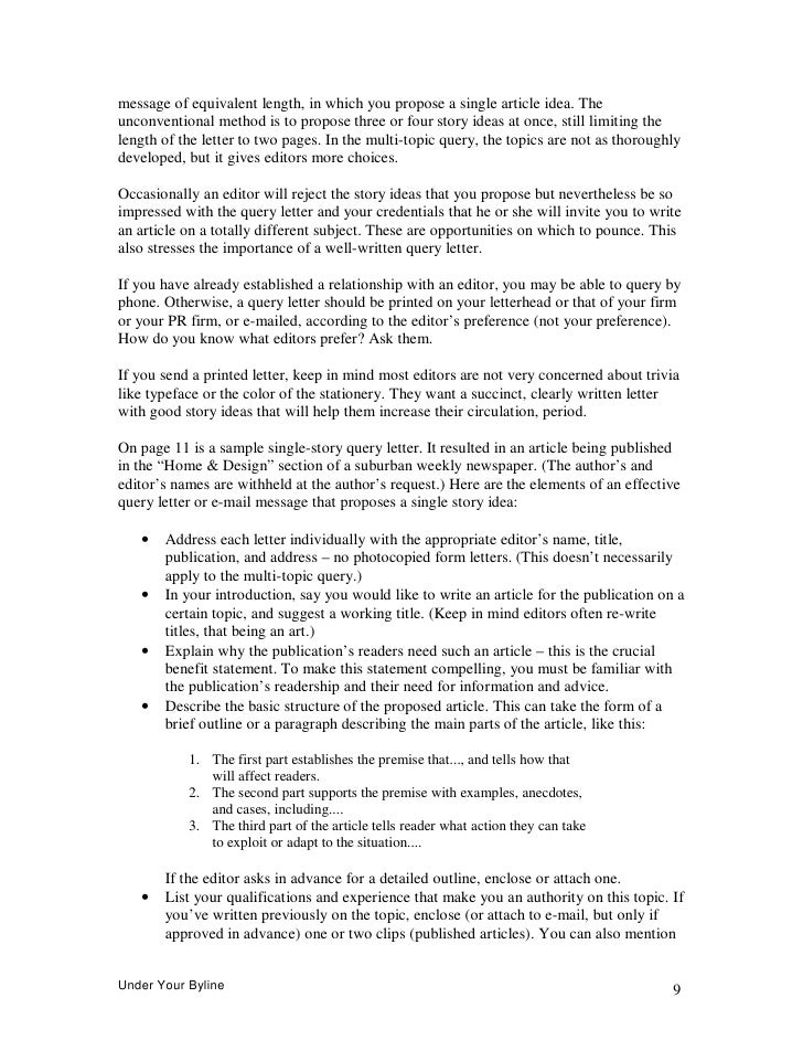 Under Your Byline: 7 Steps to Getting Your Bylined Articles Published