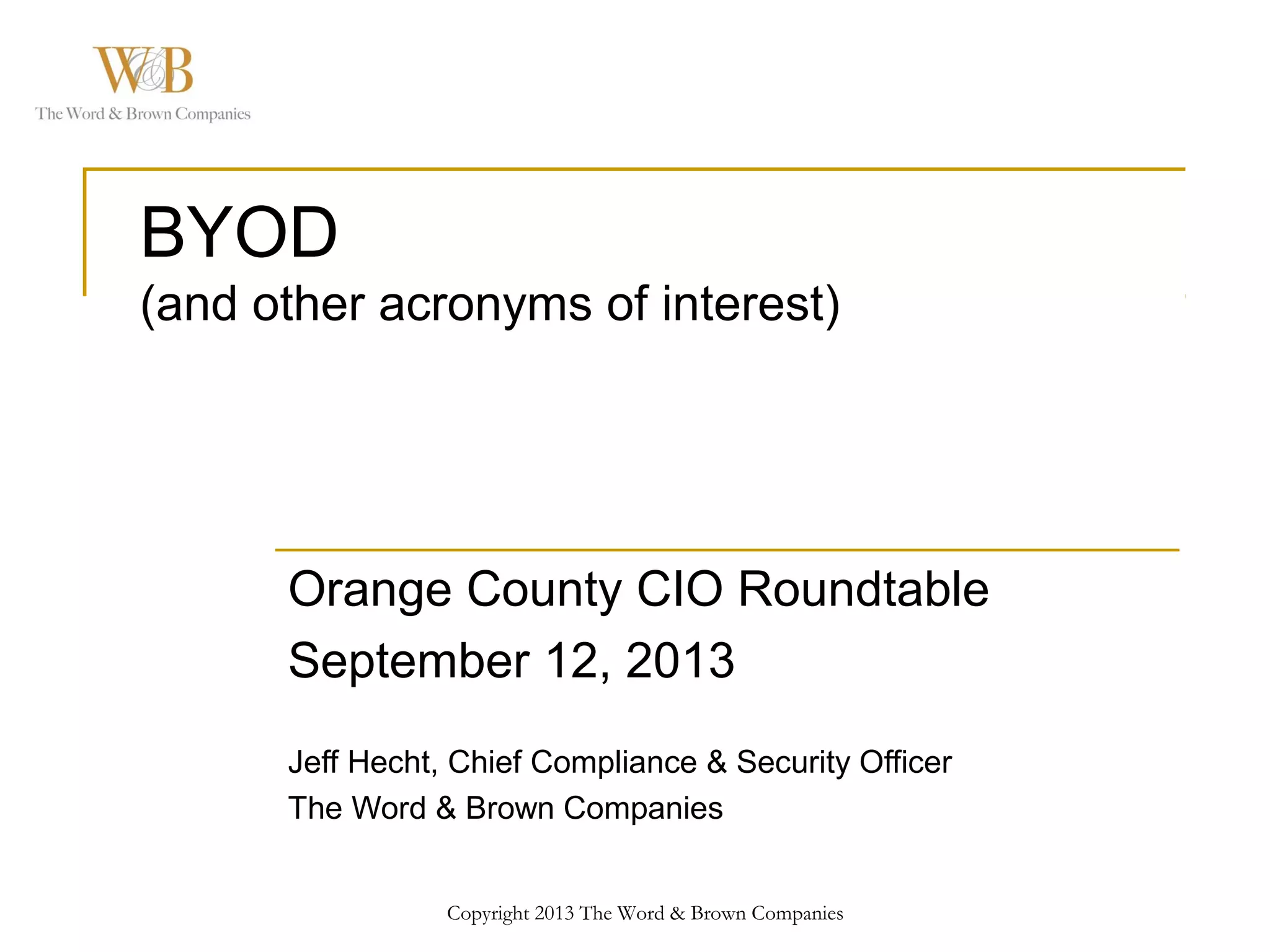 OC CIO Roundtable BYOD | PPT