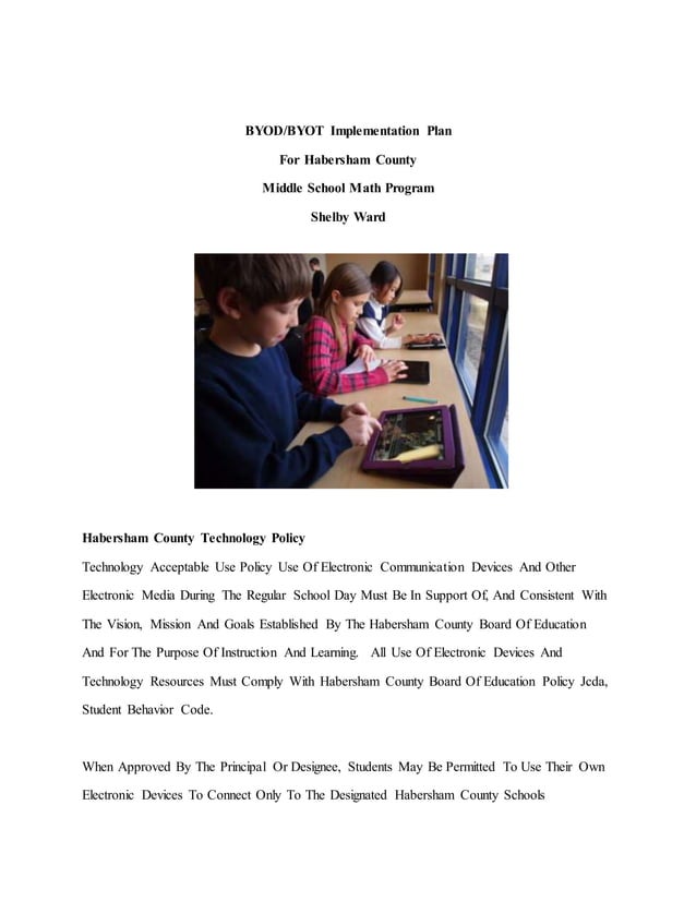 Byod byot implementation plan | PDF