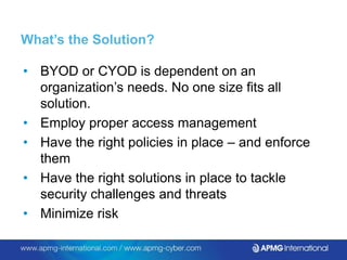 BYOD: D for Device or D for Disaster? | PPTX