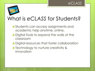 What is eClass? What should I know about BYOD? | PPT