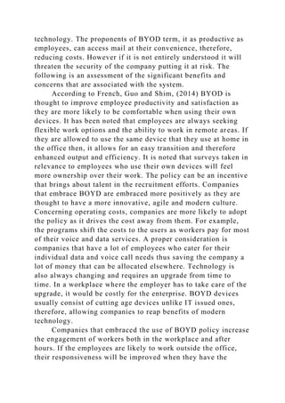 BYODImpact of Bring Your Device (BYOD) at workplace.docx | Internet ...