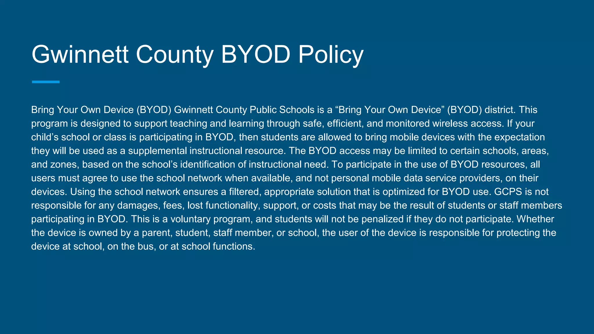 BYOD Implementation Plan | PPTX