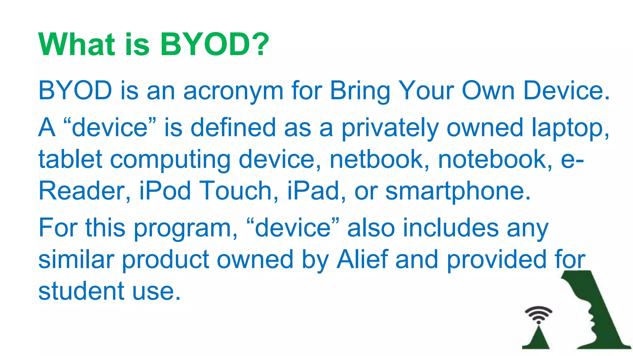 Byod pp for teachers to use with students | PPTX | Tablets and E ...