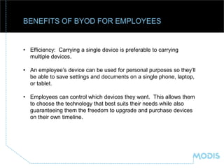BYOD (Bring Your Own Device) Risks And Benefits | PPTX