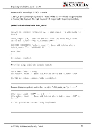 Bypass dbms assert | PDF | Databases | Computer Software and Applications
