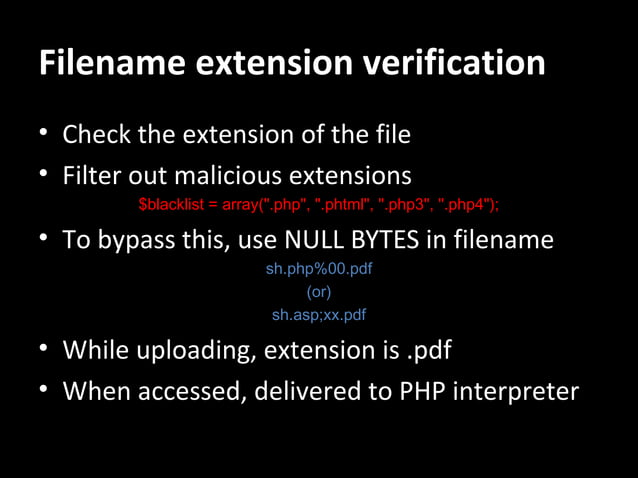 Bypass file upload restrictions | PPT | Web Design and HTML | Internet
